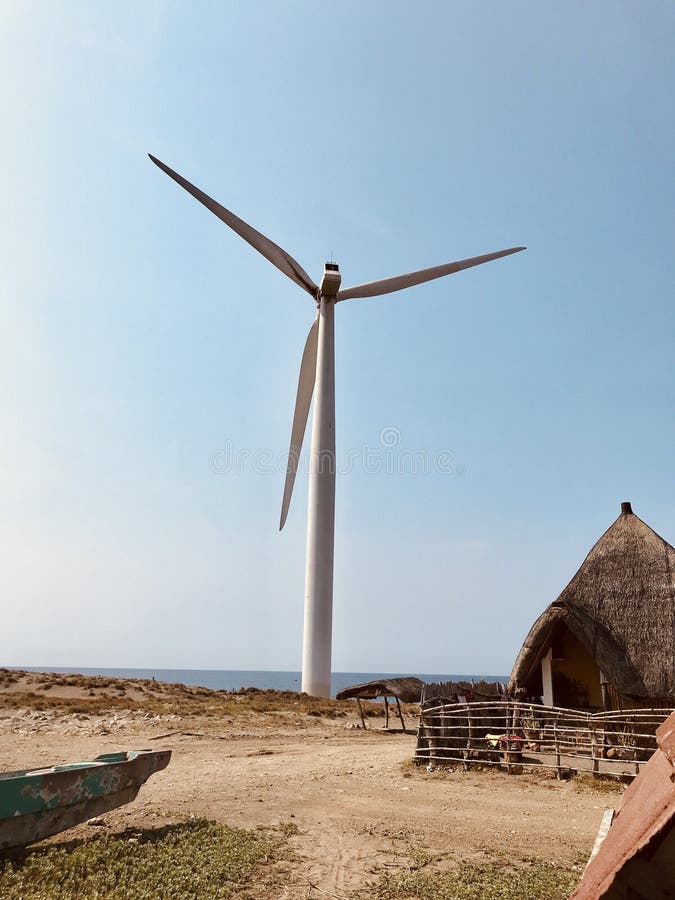 Wind turbine stock photo. Image of energy, beach, wind - 158866118