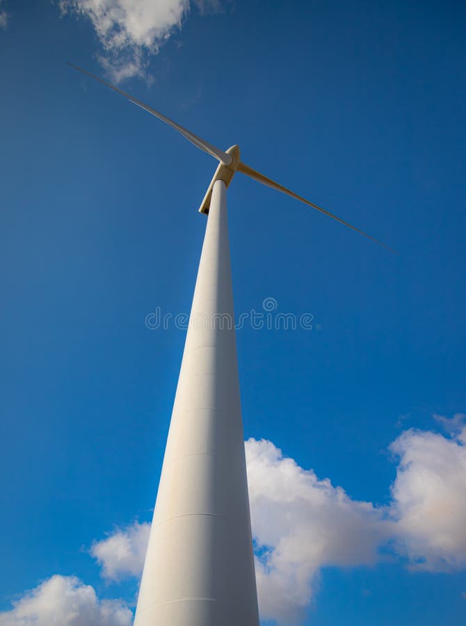 Wind Turbine with Beautiful Blue Sky Stock Photo - Image of italy ...