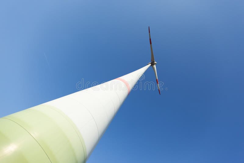 Wind Turbine from Below Wide Angle Stock Photo - Image of environment ...