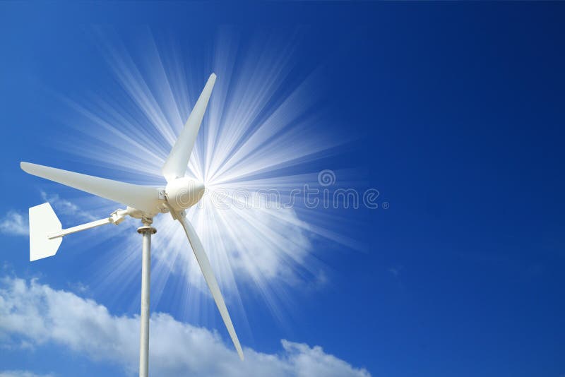 1+ Wind turbine blue sky light beam Free Stock Photos - StockFreeImages
