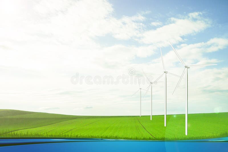 Wind Turbine Clean Nature Ecology Environment Concept Stock Photo ...