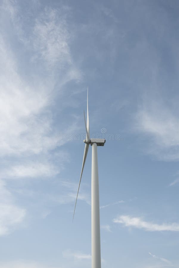 Wind Turbine with Cloudy Sky Stock Image - Image of landscape ...
