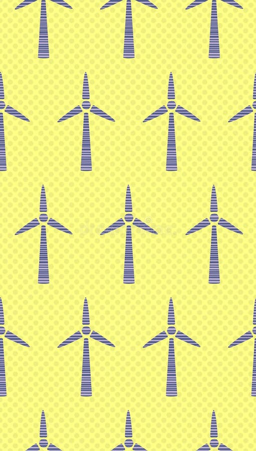 Wind Turbine Eco Station. Seamless Pattern of Eco Station Stock Vector ...