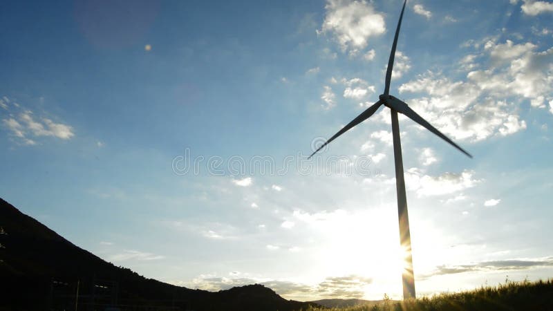 Wind Turbine Energy Tower Moving in the Mountain Stock Video - Video of ...