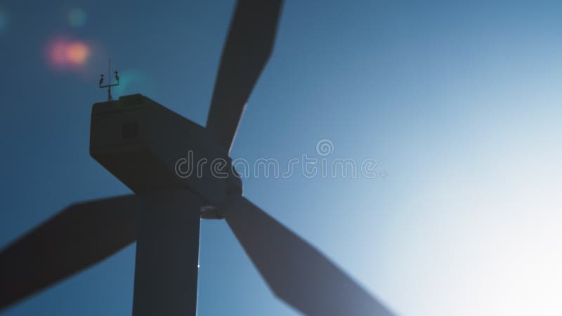 Wind Turbine Facing the Light of the Sun Stock Footage - Video of ...