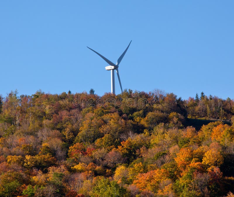 Wind turbine in fall stock photo. Image of autumn, nature - 16389126