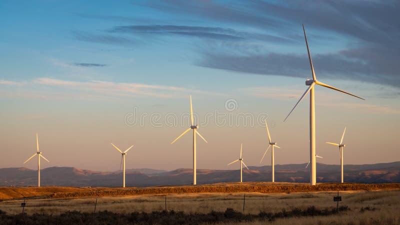 Wind Turbine Farm on a High Plateau Stock Photo - Image of blades ...