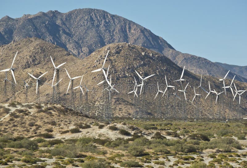 Wind Turbine Farm in Southern California Stock Photo - Image of energy ...