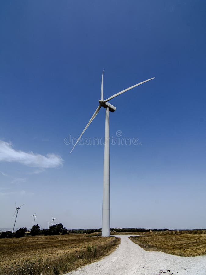 Wind Turbine in a Wind Field Stock Image - Image of equipment, energy ...