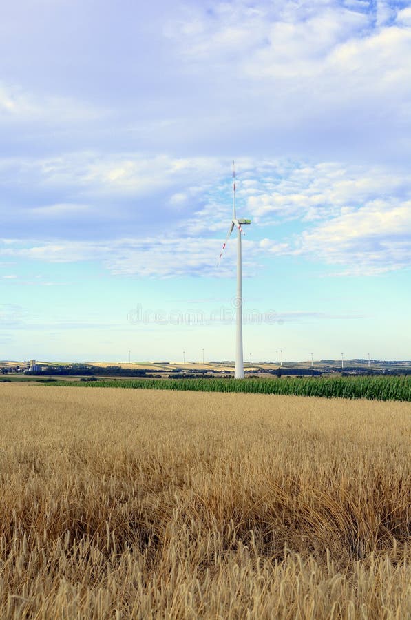 Wind Power Plant at Clouds and Sky Stock Image - Image of electricity ...