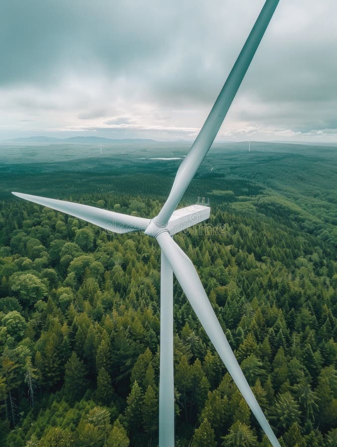 Wind Turbine in Forest stock photo. Image of development - 375010488