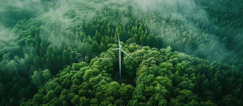 Wind Turbine in Forest stock image. Image of turbine - 313000213