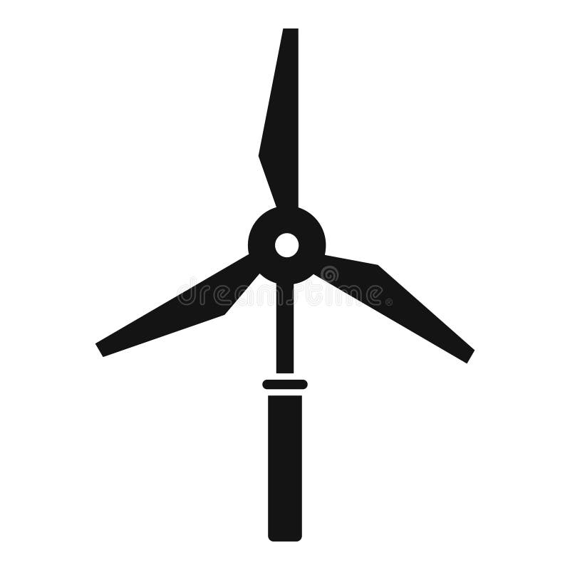 Wind Turbine Generating Clean Energy Icon Showing Renewable Resources ...