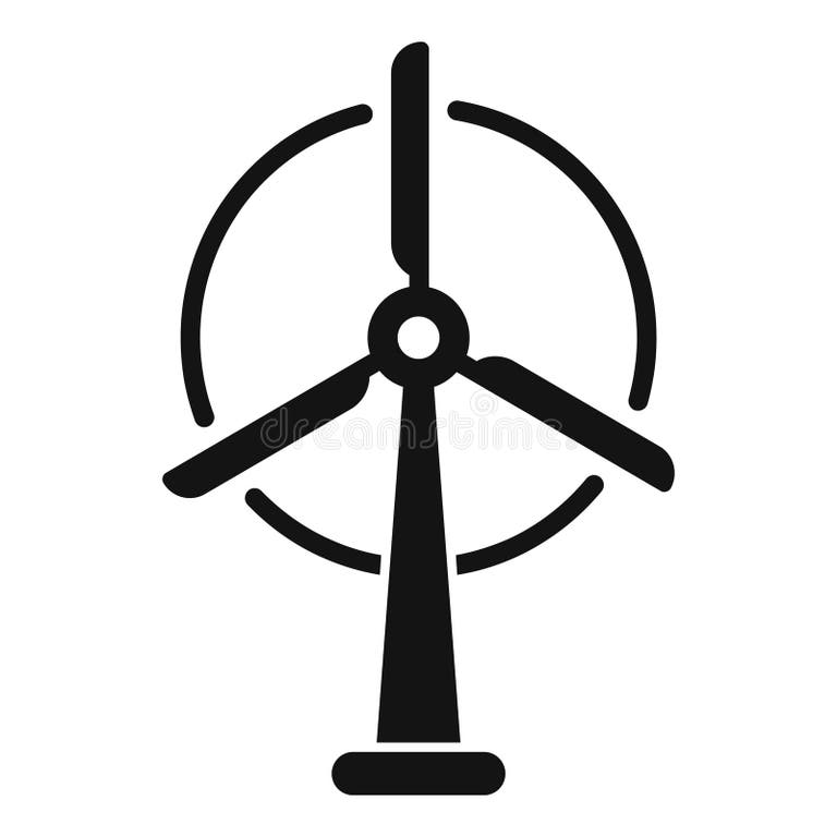Wind Turbine Generating Clean Renewable Energy Icon Stock Vector ...