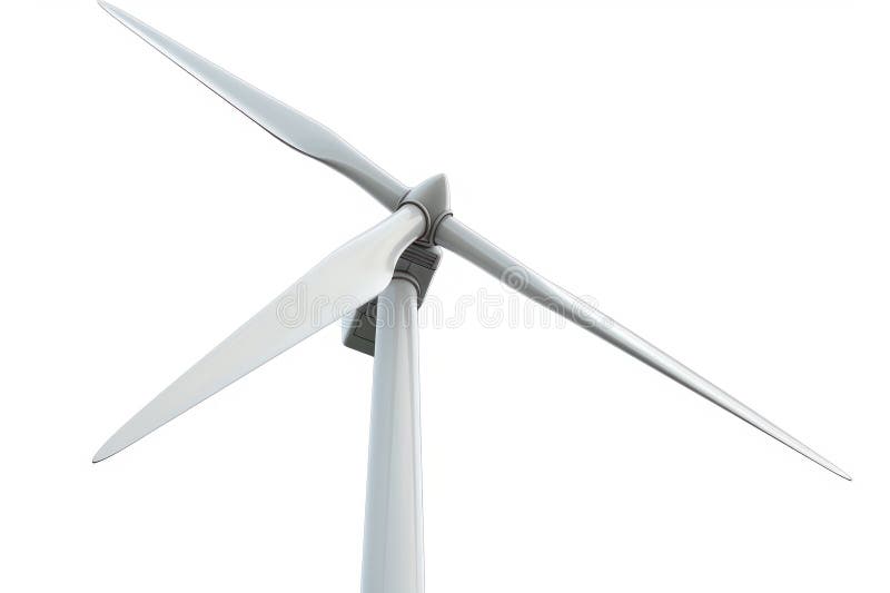 Wind Turbine Generator Isolated on White Background Stock Illustration ...
