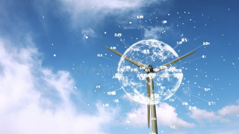 Wind turbine and globe stock video. Video of power, sunlight - 153449661