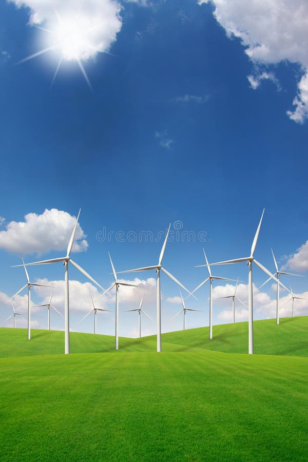 Wind turbines farm stock image. Image of field, industry - 15100023