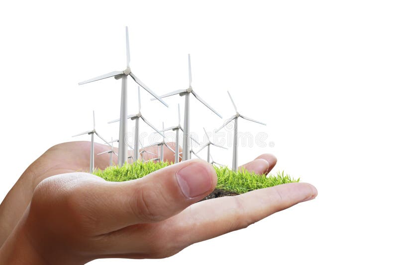 Wind turbine in hand stock photo. Image of business, future - 41670786