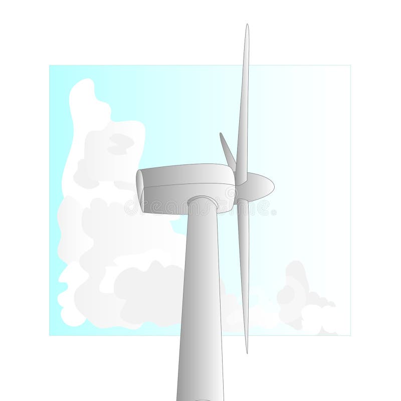 Wind Turbine Illustration. Vector. Stock Vector - Illustration of ...