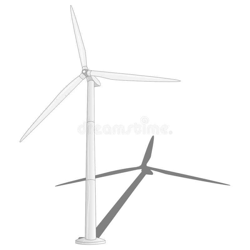 Wind Turbine Illustration. Vector. Stock Vector - Illustration of ...