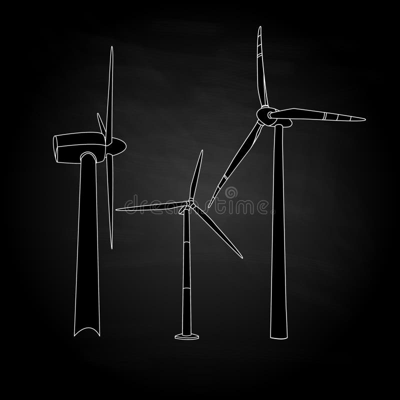 Wind Turbine Illustration. Vector. Stock Vector - Illustration of ...