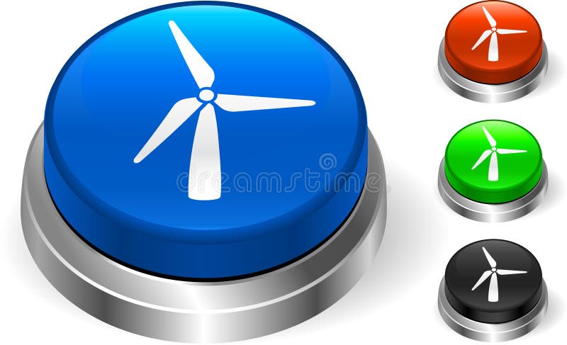 Wind Turbine on Internet Button Stock Illustration - Illustration of ...