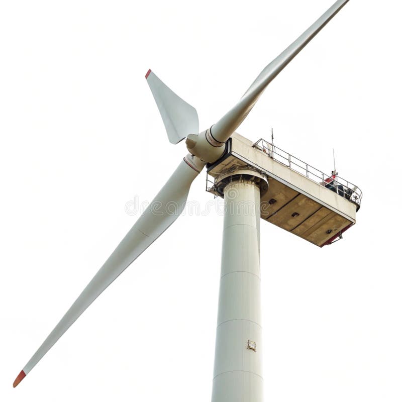 Wind Turbine Isolated on Transparent Background Stock Illustration ...