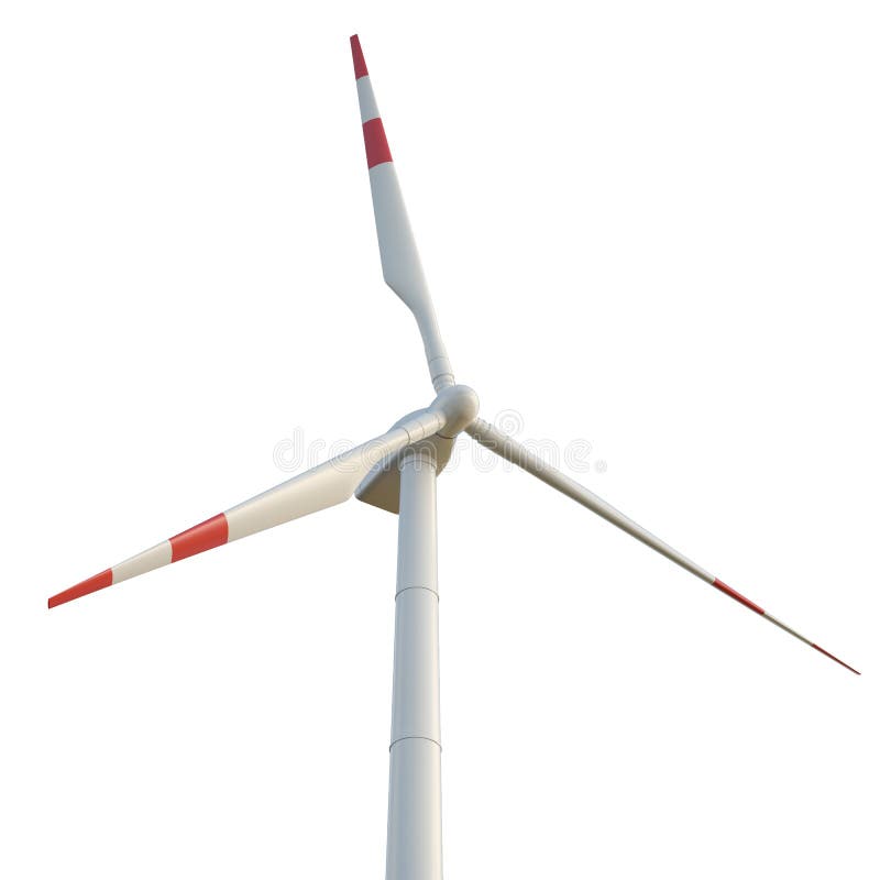 Wind Turbine Isolated on White Background Stock Illustration ...