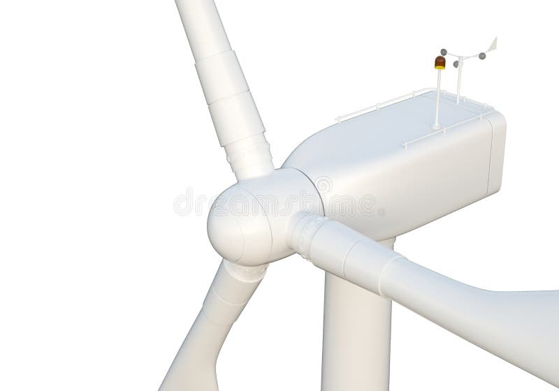 Wind Turbine Isolated on White Background Stock Illustration ...