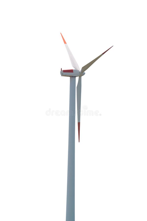 Wind Turbine Isolated on White Background. Stock Photo - Image of ...