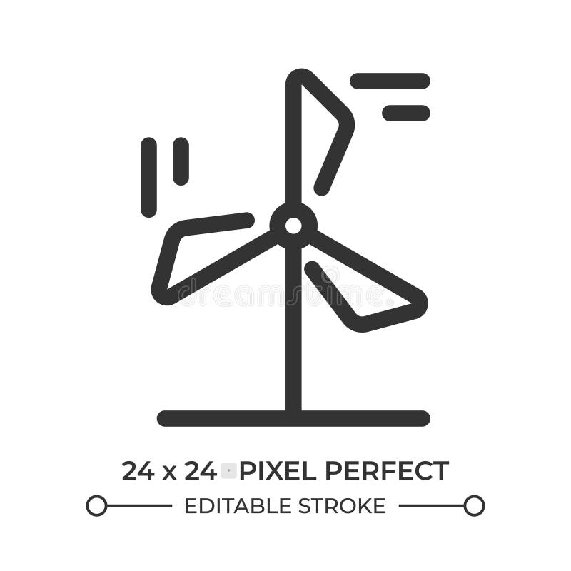 Wind turbine line ui icon stock vector. Illustration of element - 362295795