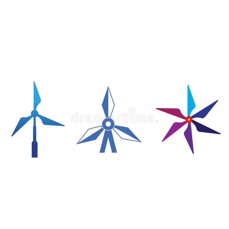 Wind Turbine Logo Vector and Symbol Design Stock Vector - Illustration ...