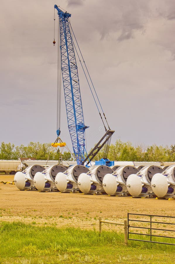 Wind Turbine Marshalling Area Stock Photo - Image of energy, electrical ...