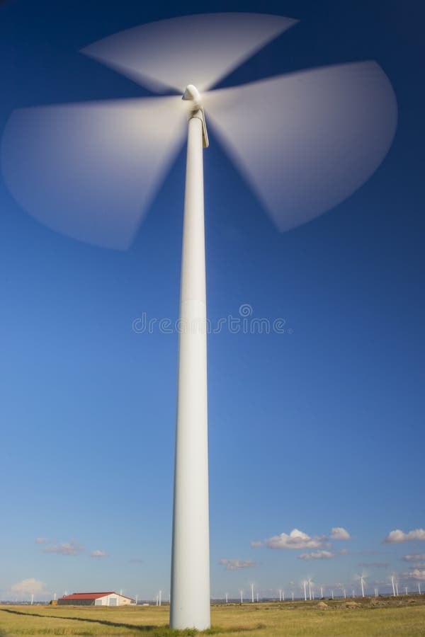 Wind turbine in motion. stock photo. Image of sources - 41384136