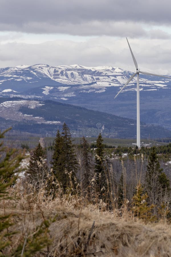 Wind Turbine with Mountain View Stock Image - Image of mountain ...