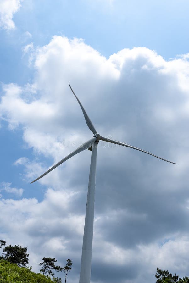 A Wind Turbine on the Mountain Stock Image - Image of blue, engine ...