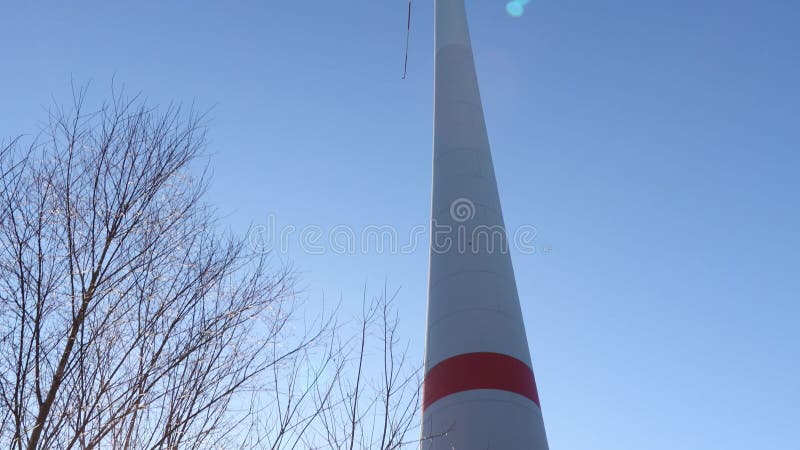 Wind Turbine Pan Upwards in the Winter Sky Stock Footage - Video of ...
