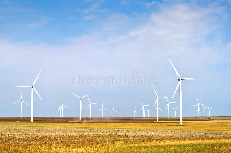 Wind Turbine Park in Romania Stock Photo - Image of windmills, country ...