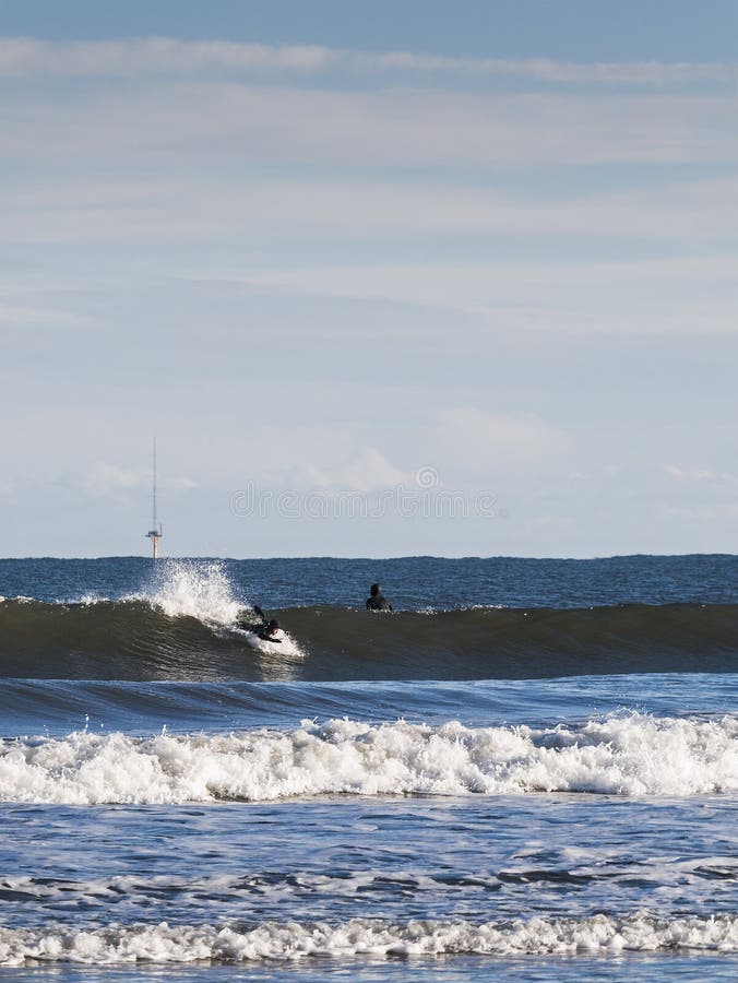 Wind Turbine Platform with Surf and Copy Space Stock Image - Image of ...