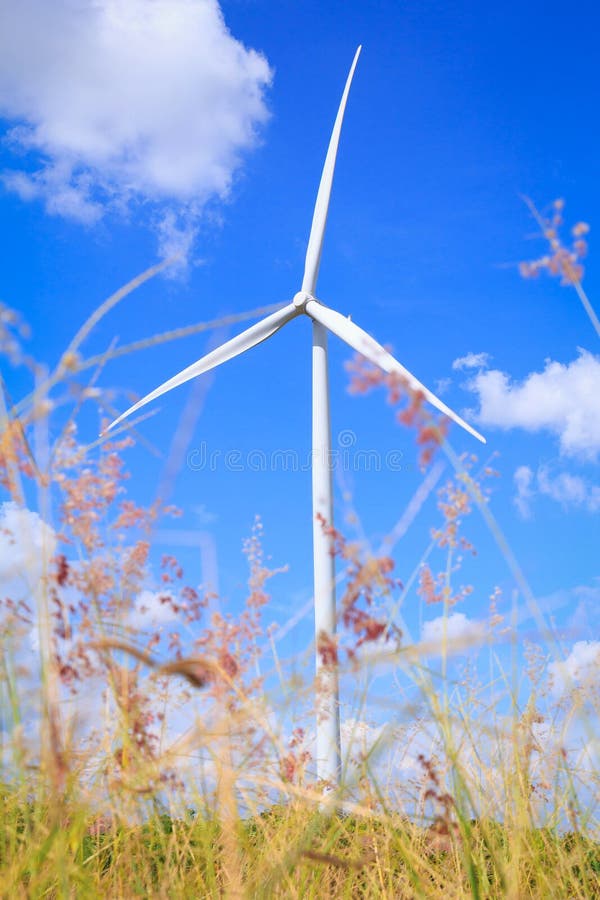 Wind turbine stock photo. Image of technology, farm, cloudy - 45996614