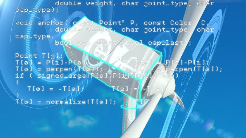 Wind Turbine and Program Codes Stock Video - Video of industrial, html ...