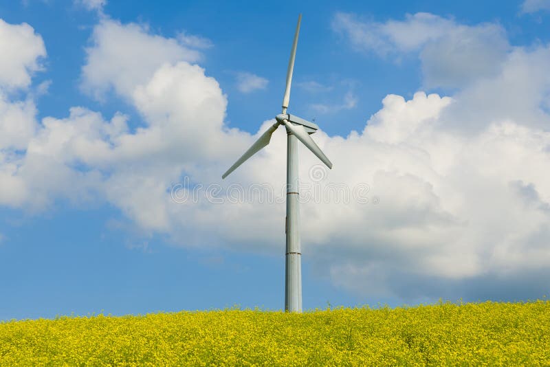 Wind Turbine with Propeller in the Frame. Stock Photo - Image of scene ...