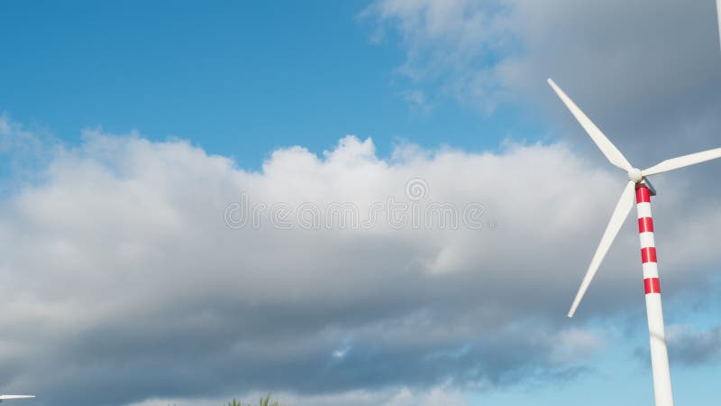 Wind Turbine Rotating with Copy Space Stock Video - Video of ...