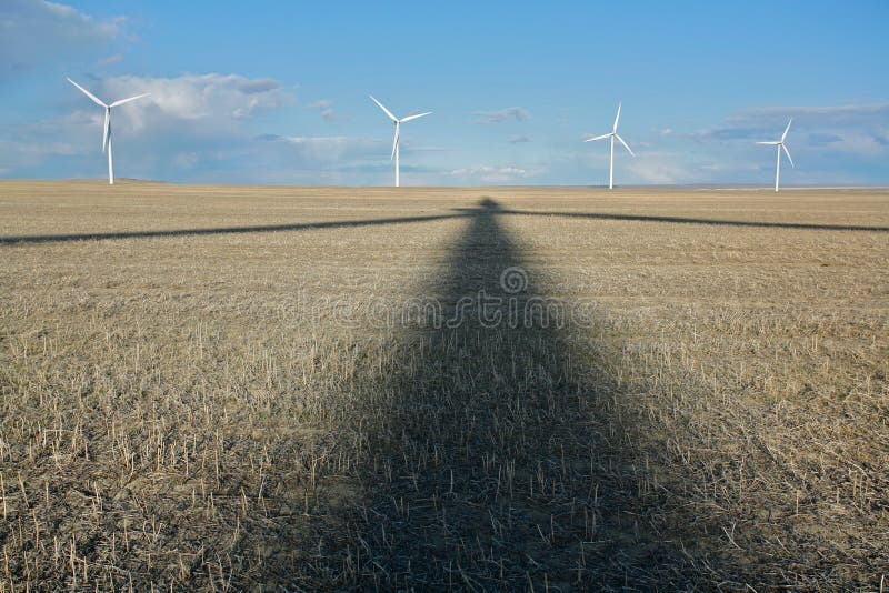 Wind Turbine shadow stock photo. Image of electric, friendly - 16167970