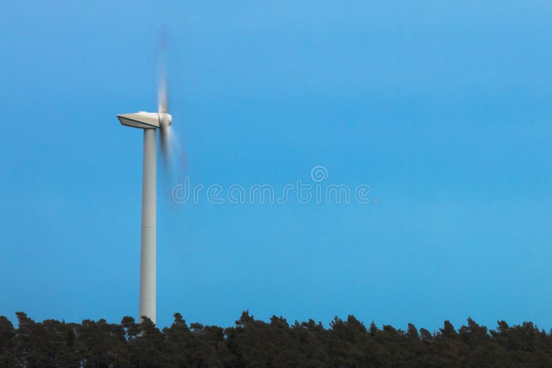 Wind turbine spinning. stock photo. Image of electricity - 18694042