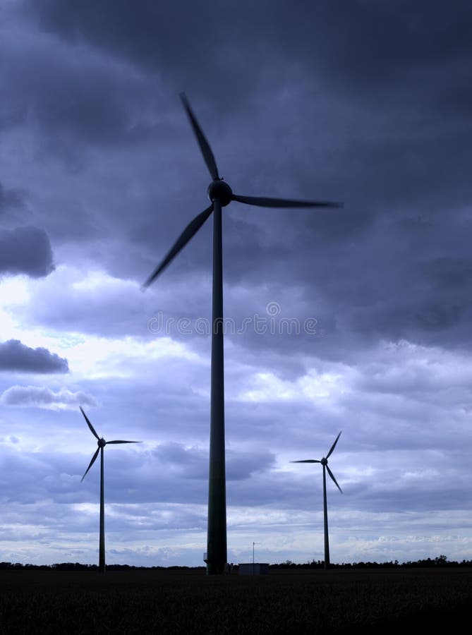 Wind Turbine in Storm stock image. Image of cloudscape - 18362491