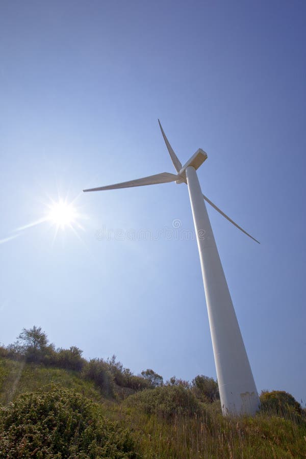 Wind turbine and sun stock image. Image of renewable - 19240643