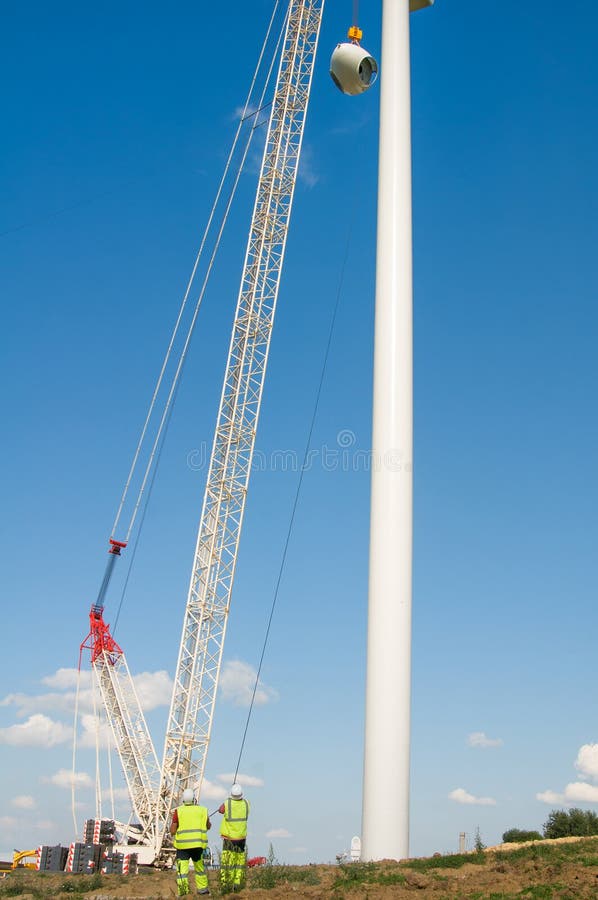 Wind Turbine Tower Construction Stock Image - Image of renewable ...