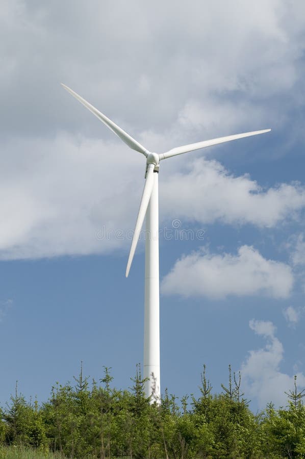 Wind turbine and trees stock image. Image of tree, cloud - 17178553