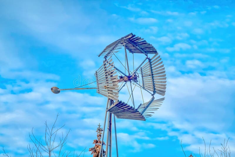 Wind Turbine Wheel Windmill Tilting Blade Stock Photo - Image of wood ...